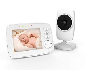 ikqieor baby monitor with camera and audio, 3.2" 720 hd lcd screen video baby monitor,1000ft long range baby monitor no wifi no app,2-way talk,night vision,temperature monitoring,2 x zoom, lullabies