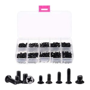 queenbox 500pcs m2 m2.5 m3 km screw flat head phillips screws laptop notebook computer screw replacement kit for sony, dell, samsung, ibm, hp, toshiba