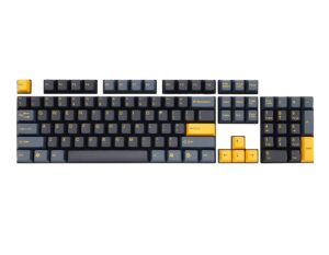 kprepublic taihao abs double shot keycaps midnight for diy gaming mechanical keyboard color of black yellow 104 ansi (taihao mid night set)