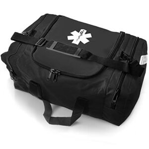 asa techmed large emt first responder trauma medical bag empty for home 21x12x9 inches, office, school, emts, paramedics, first responders, black