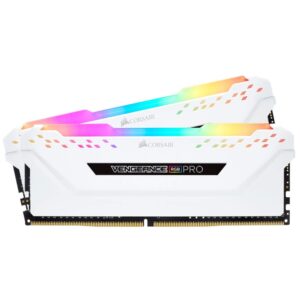 corsair vengeance rgb pro 16gb (2x8gb) ddr4 3600 (pc4-28800) c18 desktop memory – white