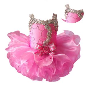 jenniferwu g037-1 infant toddler baby newborn little girl's pageant party birthday dress pink size 18-24m