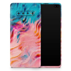 designskinz liquid abstract paint remix v84 protective vinyl decal wrap skin cover compatible with the samsung galaxy s20 (screen trim & back glass skin)