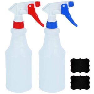 cosywell plastic spray bottles 750 ml 25oz heavy duty spraying bottle 2 pack leak proof mist water bottle for chemical and cleaning solutions all-purpose adjustable head sprayer assorted colors