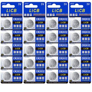 licb cr2032 battery,long-lasting & high capacity cr 2032 3v coin & button cell lithium batteries with adaptive power and superior safety (20-pack)