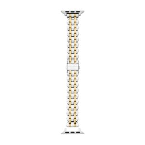 kate spade new york stainless steel band for 38/40/41mm apple watch series 1-6, color: silver/gold, silver