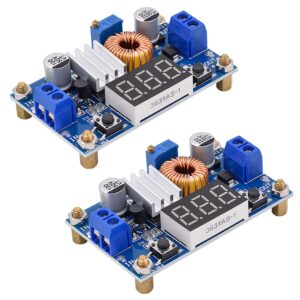 [2 pack] dc-dc 5a buck converter 4-38v to 1.25-36v step-down voltage regulator high power module with led display