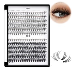 bodermincer 10d 20d 240pcs cluster eyelash extensions 8-9-10-11-12mm mixed/ 10-11-12-13-14mm mixed/12-13-14-15-16mm mixed eyelash clusters lash extension individual lashes for self application