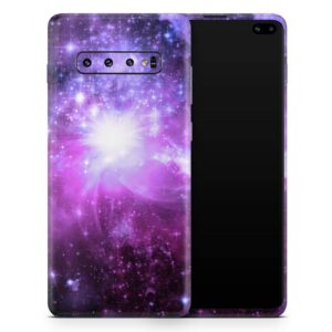 designskinz purple space neon explosion protective vinyl decal wrap skin cover compatible with the samsung galaxy s20 (screen trim & back glass skin)