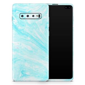 designskinz bright blue textured marble protective vinyl decal wrap skin cover compatible with the samsung galaxy s20 (screen trim & back glass skin)