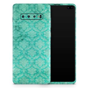 designskinz deep teal luxury pattern protective vinyl decal wrap skin cover compatible with the samsung galaxy s20 (screen trim & back glass skin)