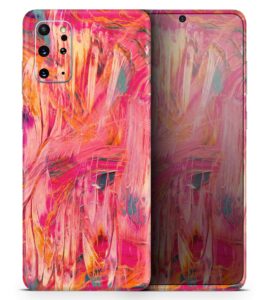 designskinz liquid abstract paint remix v61 protective vinyl decal wrap skin cover compatible with the samsung galaxy s20 (screen trim & back glass skin)