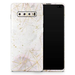 designskinz karamfila watercolor & gold v5 protective vinyl decal wrap skin cover compatible with the samsung galaxy s20 (screen trim & back glass skin)