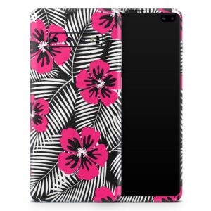 designskinz tropical summer hot pink floral protective vinyl decal wrap skin cover compatible with the samsung galaxy s20 (screen trim & back glass skin)