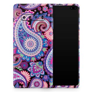 designskinz vibrant purple paisley v5 protective vinyl decal wrap skin cover compatible with the samsung galaxy s20 (screen trim & back glass skin)