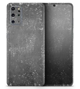 designskinz distressed silver texture v14 protective vinyl decal wrap skin cover compatible with the samsung galaxy s20 (screen trim & back glass skin)