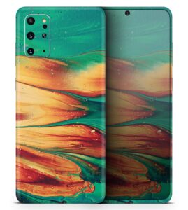 designskinz liquid abstract paint remix v20 protective vinyl decal wrap skin cover compatible with the samsung galaxy s20 (screen trim & back glass skin)