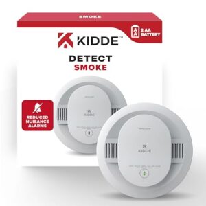 kidde smoke detector, aa battery powered, led warning light indicators