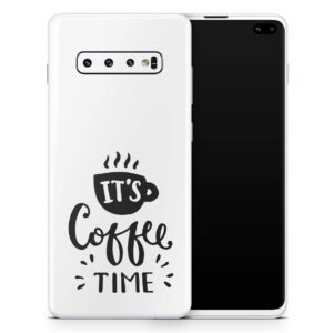 designskinz its coffee time protective vinyl decal wrap skin cover compatible with the samsung galaxy s20 (screen trim & back glass skin)