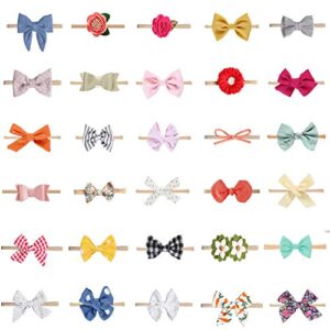 meiso 30 pcs baby girl headbands and baby bows newborn infant toddler baby headbands hair accessories baby gifts