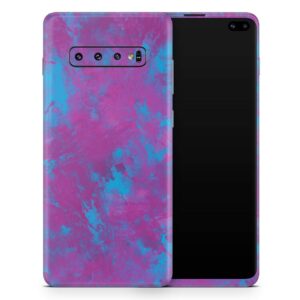 designskinz purple and blue paintburst protective vinyl decal wrap skin cover compatible with the samsung galaxy s20 (screen trim & back glass skin)