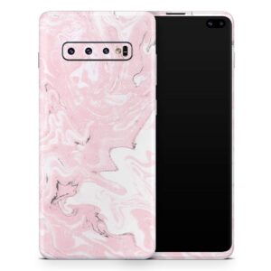 designskinz mixtured gray and pink v9 textured marble protective vinyl decal wrap skin cover compatible with the samsung galaxy s20 (screen trim & back glass skin)