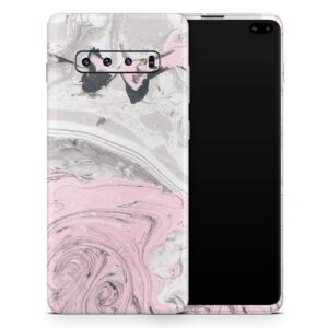 designskinz mixtured pink and gray textured marble protective vinyl decal wrap skin cover compatible with the samsung galaxy s20 (screen trim & back glass skin)