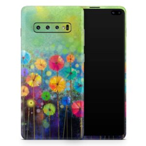 designskinz abstract flower meadow protective vinyl decal wrap skin cover compatible with the samsung galaxy s20 (screen trim & back glass skin)