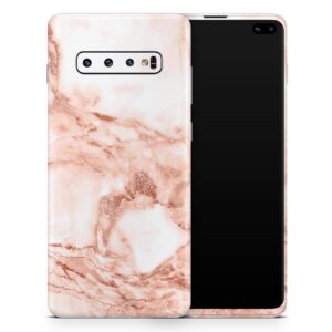 designskinz rose pink marble & digital gold frosted foil v8 protective vinyl decal wrap skin cover compatible with the samsung galaxy s20 (screen trim & back glass skin)