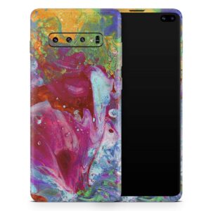 designskinz liquid abstract paint remix v46 protective vinyl decal wrap skin cover compatible with the samsung galaxy s20 (screen trim & back glass skin)