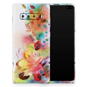 designskinz neon colored watercolor branch protective vinyl decal wrap skin cover compatible with the samsung galaxy s20 (screen trim & back glass skin)