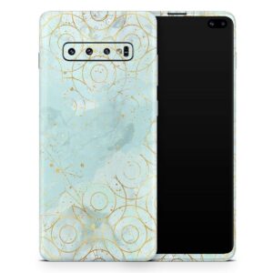 designskinz karamfila watercolor & gold v7 protective vinyl decal wrap skin cover compatible with the samsung galaxy s20 (screen trim & back glass skin)