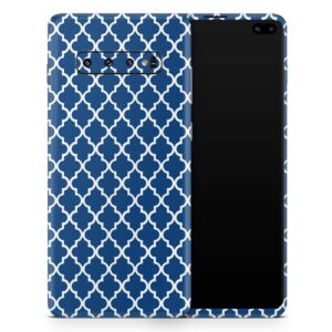 designskinz navy & white seamless morocan pattern protective vinyl decal wrap skin cover compatible with the samsung galaxy s20 (screen trim & back glass skin)