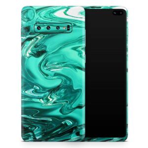 designskinz bright trendy green color swirled protective vinyl decal wrap skin cover compatible with the samsung galaxy s20 (screen trim & back glass skin)