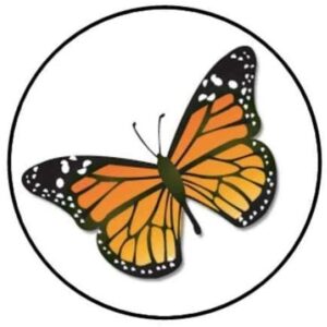 llstickers 48 monarch butterfly envelope seals labels stickers (1.2" round)