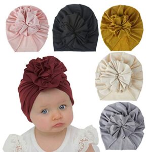 ovoy newborn-turban hospital-hat nursery headwrap (baby floral hospital hat-6pcs, one_size)