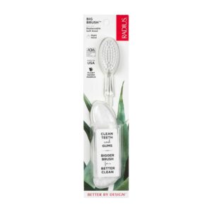 radius toothbrush big brush bpa free & ada accepted designed to improve gum health & reduce gum issues - right hand - ice - pack of 1