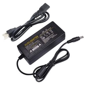 snsnlent ac adapter power supply 12v 4a 48w ac/dc power adapter with 5.5x2.1mm dc plug 12v 4a 48w for lcd monitor, led strip light and other low voltage device