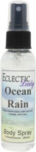 ocean rain body spray, 2 ounces, body mist for women with clean, light & gentle fragrance, long lasting perfume with comforting scent for men & women, cologne with soft, subtle aroma for daily use