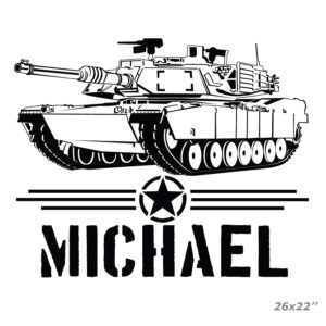 usa armed forces tank boy name personalized wall sticker decal-m1a1 abrams tank decal vinyl sticker for nursery-custom desing-made in usa