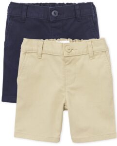 the children's place baby girls and toddler girls chino shorts, sandy/tidal, 5t