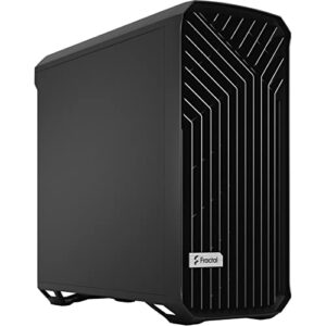 fractal design torrent black - solid side panel - open grille for maximum air intake - two 180mm pwm and three 140mm fans included - type c - atx airflow mid tower pc gaming case