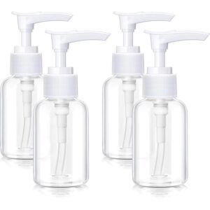 4 pieces transparent travel pump bottles lotion dispenser mini travel plastic foamer bottle clear pump dispenser for cleaning, cosmetics packaging, shampoo