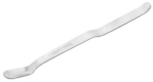 eisco spatula with raised center, 5.75" - stainless steel, polished - dual ended, flat end & scoop end