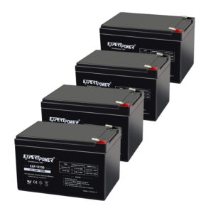 expertpower 12v 12ah compatible battery for 6-dzm-12 apc scooter medical - 4 pack