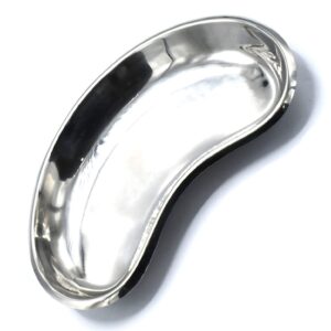 aaprotools stainless steel kidney tray 10", emesis basin 26 oz. kidney shaped emesis basin. reusable metal kidney dish. ideal for soiled dressings, medic waste, liquid.