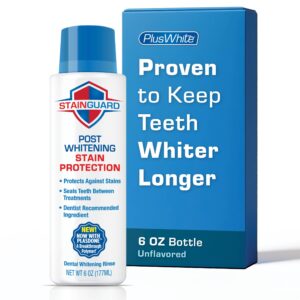 plus white post whitening stain rinse - protects against smoking, wine, & coffee - dentist recommended whitening teeth rinse (6 oz, pack of 1)