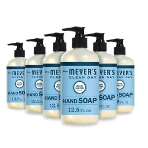 mrs. meyer's clean day hand soap, made with essential oils, biodegradable formula, rain water, 12.5 fl. oz - pack of 6