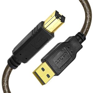 printer cable 25 feet usb 2.0 type a male to type b male printer scanner cable high speed usb a to b cable compatible with hp, canon, brother, epson, xerox, samsung etc