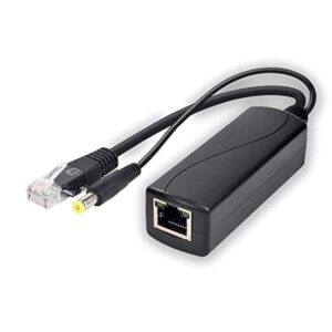 ubibot poe splitter for gs1-aeth device, dc 12v output, ieee 802.3af compliant, for non-poe ip camera, ap, router voip phone